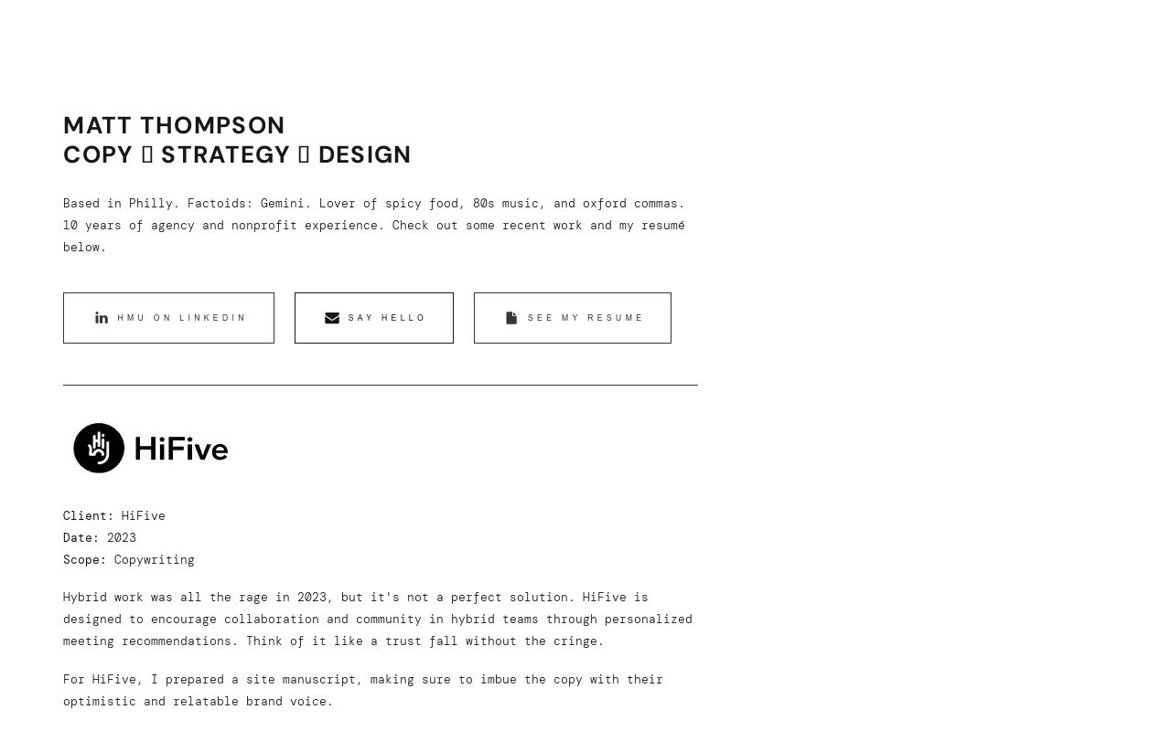 Matt Thompson's Portfoilio